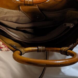 Relic | Bags | Relic Patchwork Handbag With Wooden Handles | Poshmark